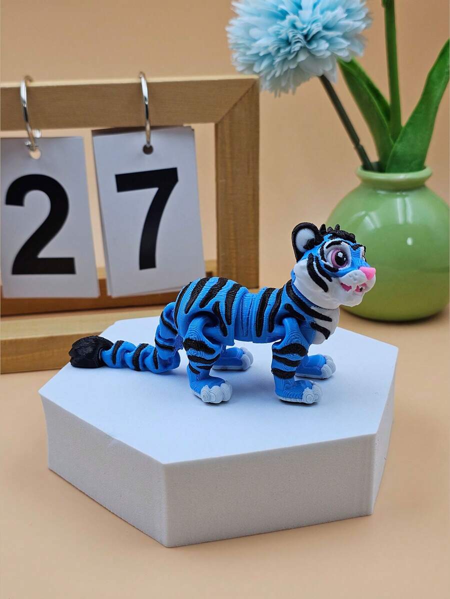 3D Printed Articulated Colorful Tiger Model, Stress Relief Activity ...