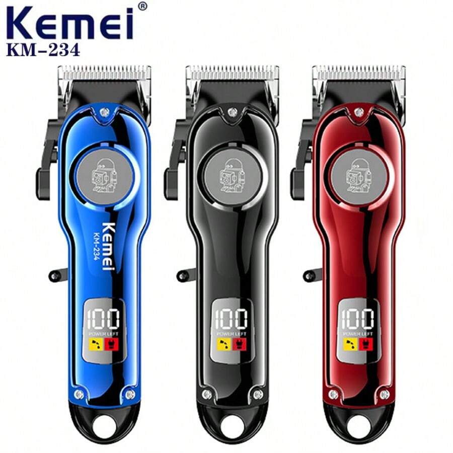 Kemei KM-234 Professional Hair Clipper For Men - LED Display Rechargeable Cordless Hair Trimmer ...