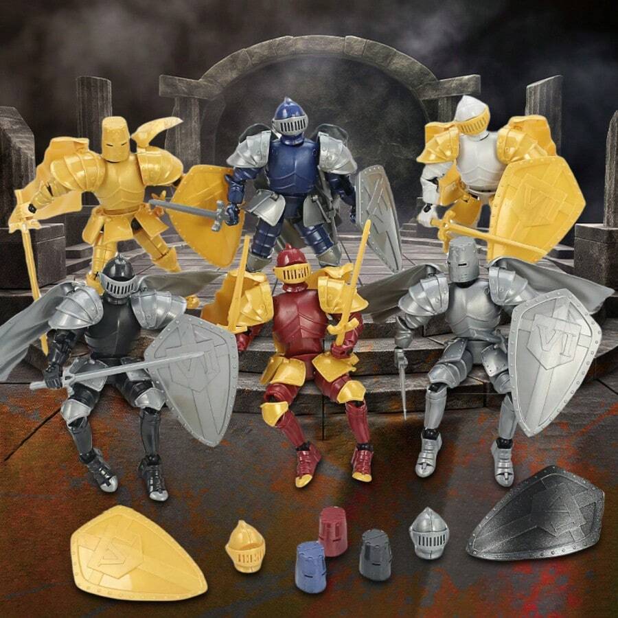 A Set Action Figure Model Medieval Knight - Articulated Puppets With ...