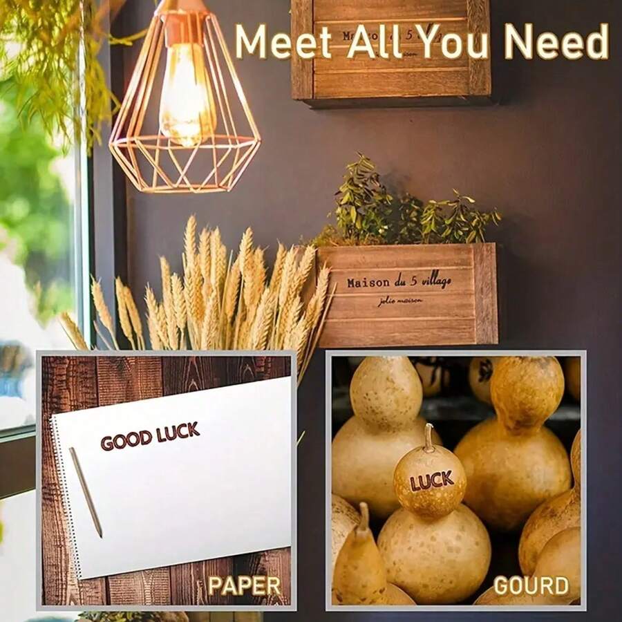 28 peças/Conjunto Kit de Queima de Madeira com Alfabeto, Kit de Queima ...