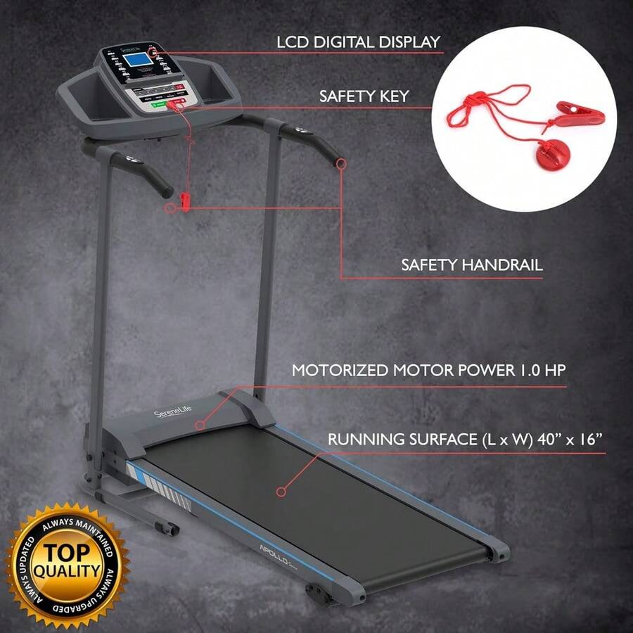 Electric Folding Treadmill Exercise Machine - Smart Compact Digital ...