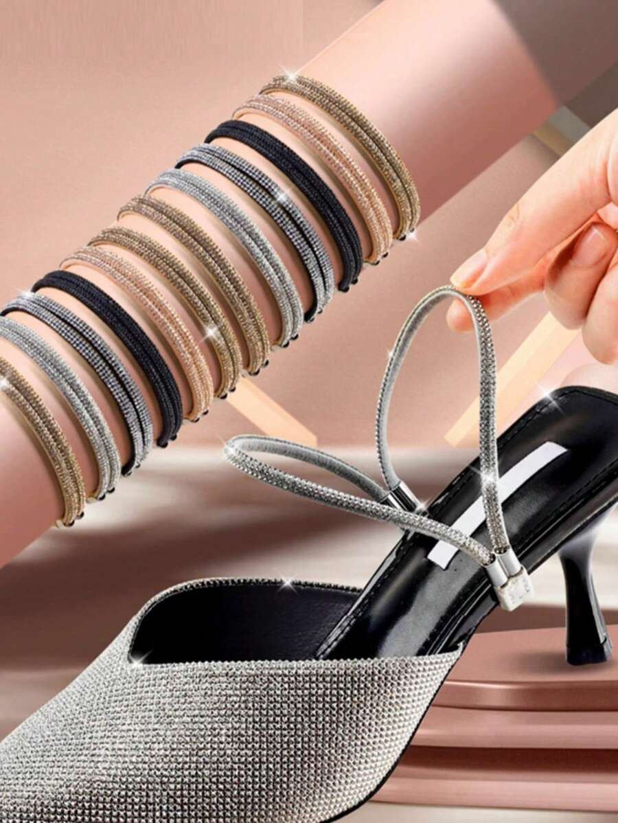 1 Pair 2-In-1 Shoe Laces, Elastic Shoelaces For High Heels & Sandals ...