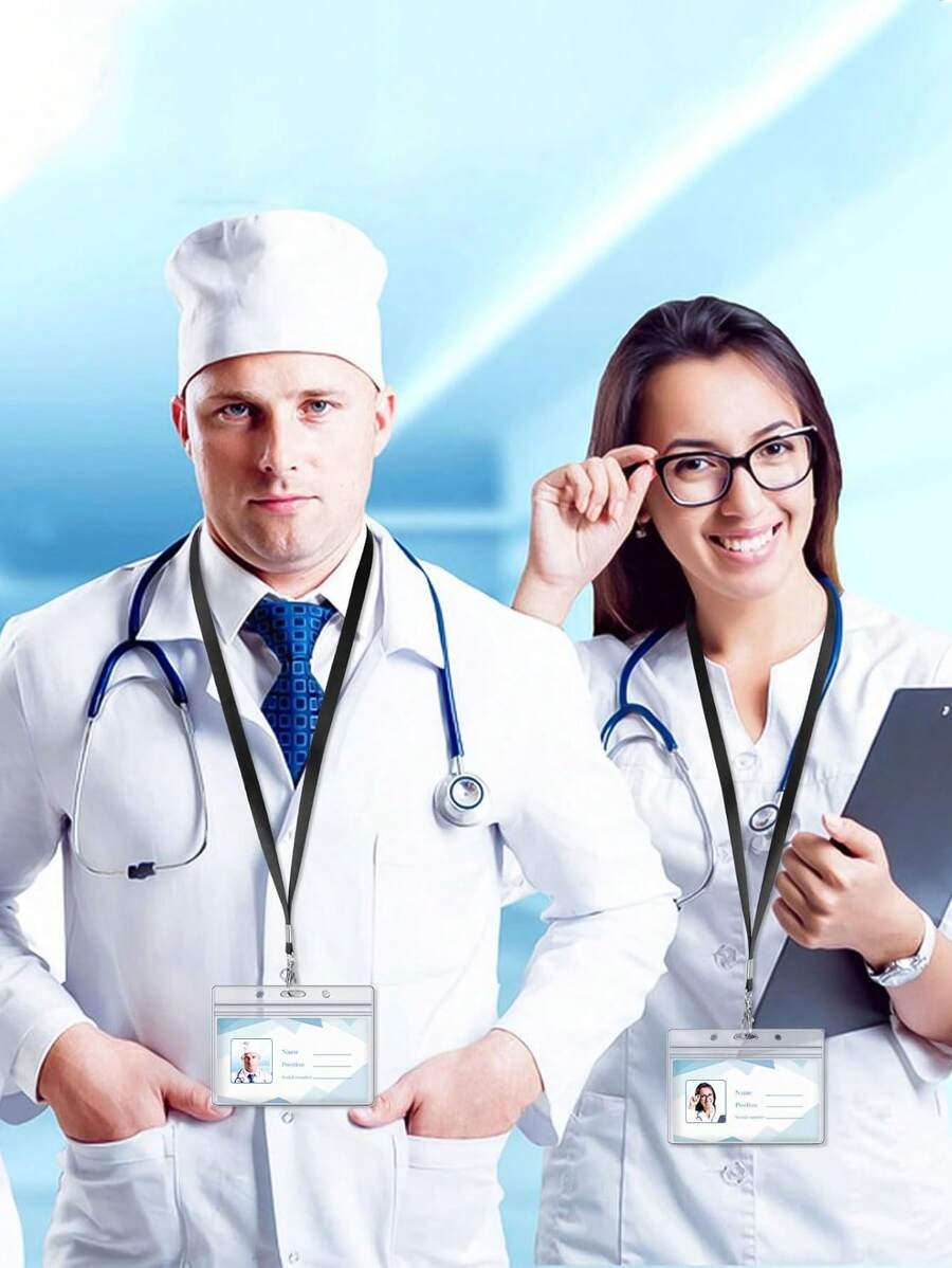 1/10/12 Pcs School Office Team Staff Use Name Tag Hanging Ropes With ID ...