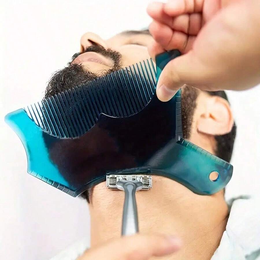 Men's All-In-One Beard Styling Comb - Creative Beard Stencil And ...