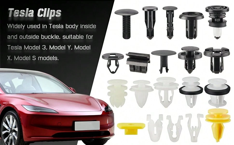 70 Pcs Tesla Clips Tesla Bumper Liner Push Retainer Fastener Rivet ...