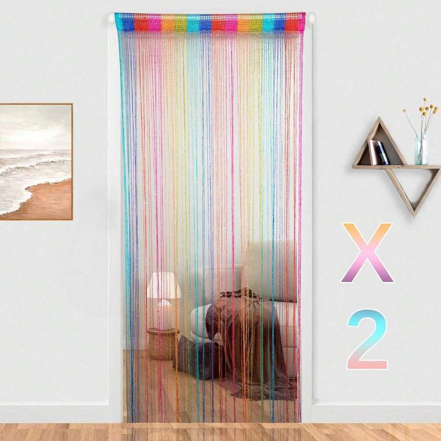 2 Pack Door Curtain 100 X 200cm Fly Screens For Doors, Beaded Door ...