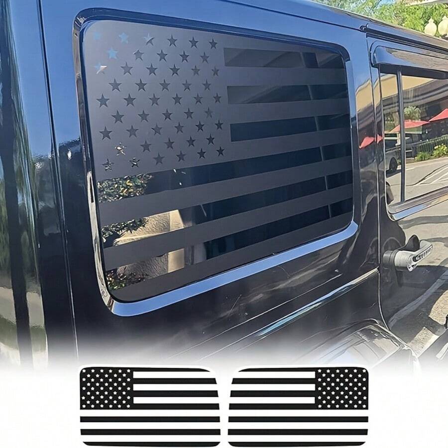 2pcs Set American Flag Window Decals, Fit For Rear Side Glass American ...