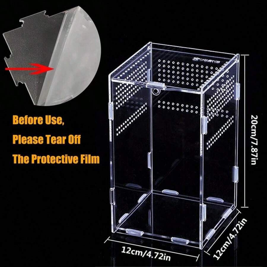 Acrylic Reptile Breeding Box Transparent Terrarium Insect Spider Lizard ...