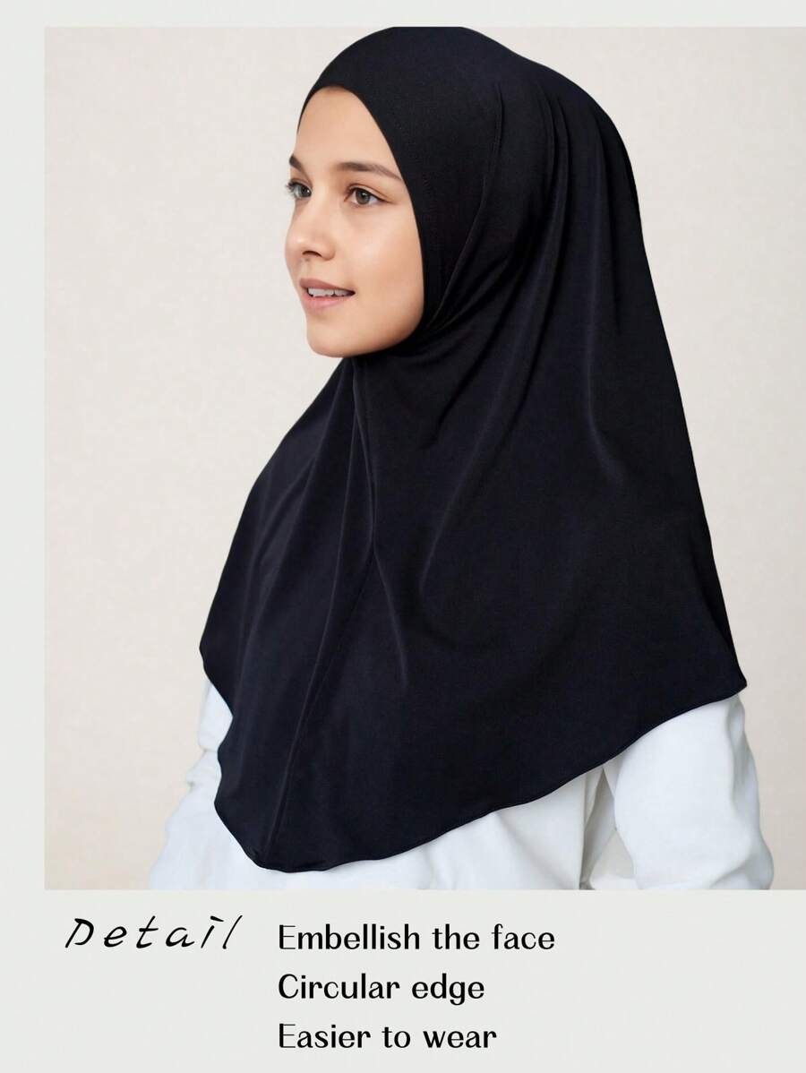 1pc Instant Hijab Arab-Style Soft Light Round Edge Headscarf Malaysia Bergo Zaifa Undercap High ...