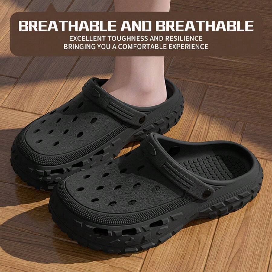 Men's Thick Sole Slide Sandals, Slip-On EVA Material Anti-Skid Outdoor ...