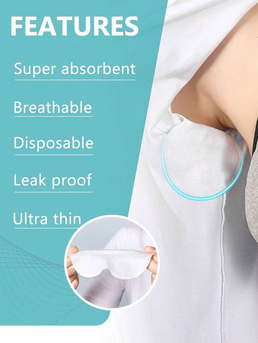 Ultrathin Invisible Anti-Perspirant Pads, No Trace Underarm Sweat ...