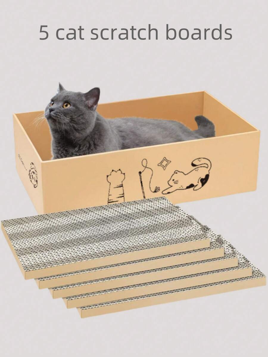 5-Piece Cat Scratching Posts, Wide Extra Large Cat Scratching Box ...