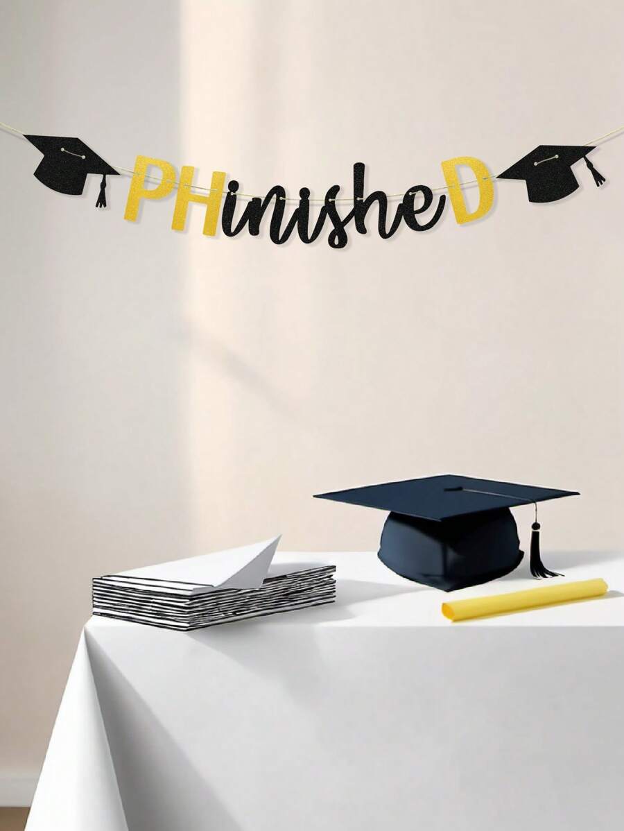 PhinisheD Banner - New PHD Graduation Party Decor, Congrats PHD Glitter ...