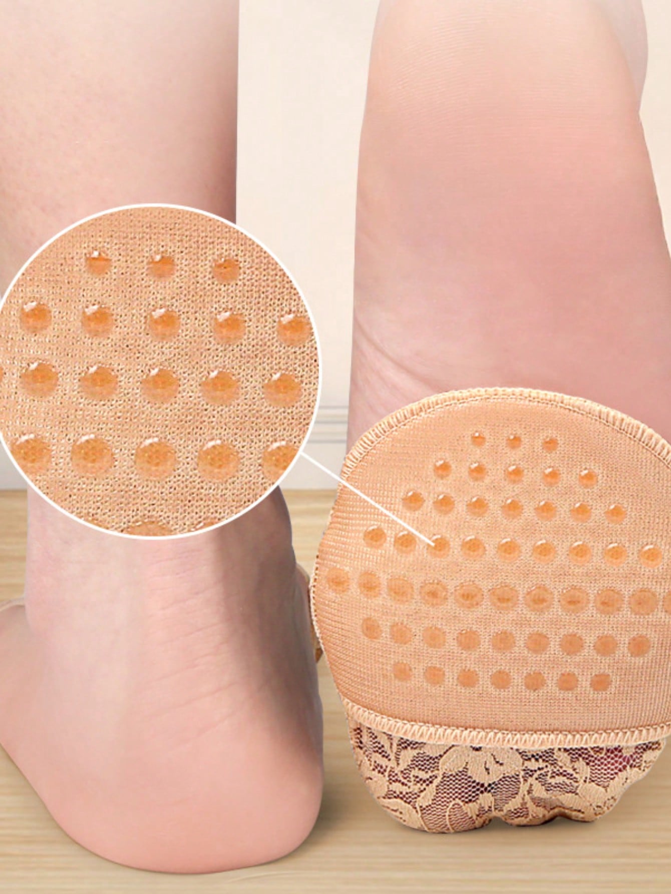 5 Pairs Elegant Lace Forefoot Pads, Soft Shock Absorption Anti-Slip ...