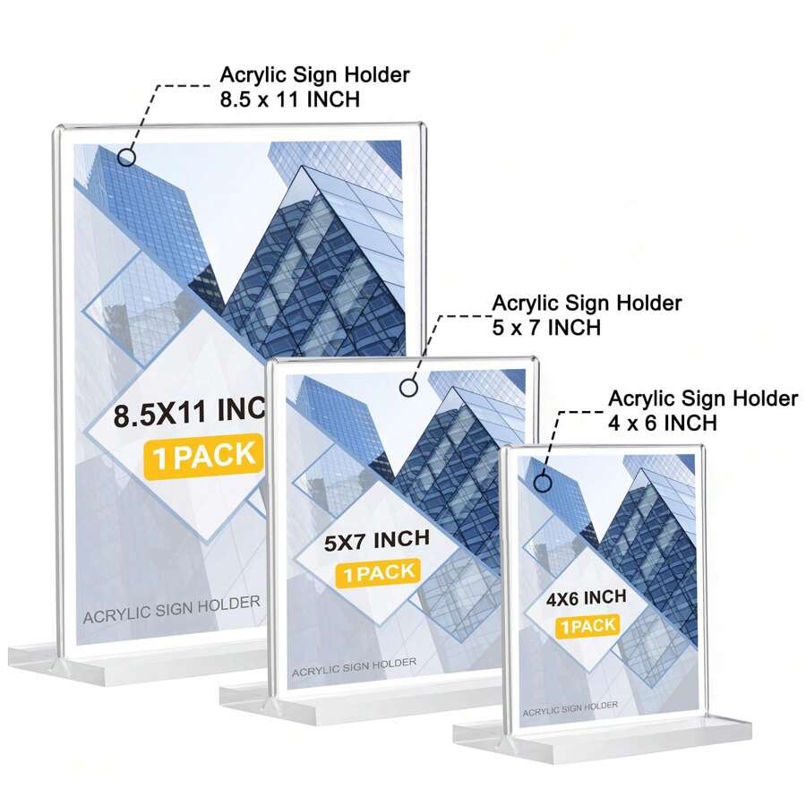 Acrylic Sign Holder, Transparent Display Stand Desktop Sign Paper ...