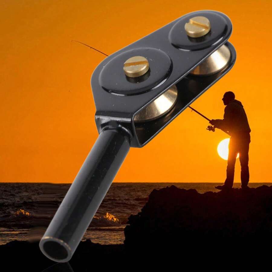 Double Roller Fishing Rod Guide Tip Pulley Ring Rod Guide Tips Fishing ...