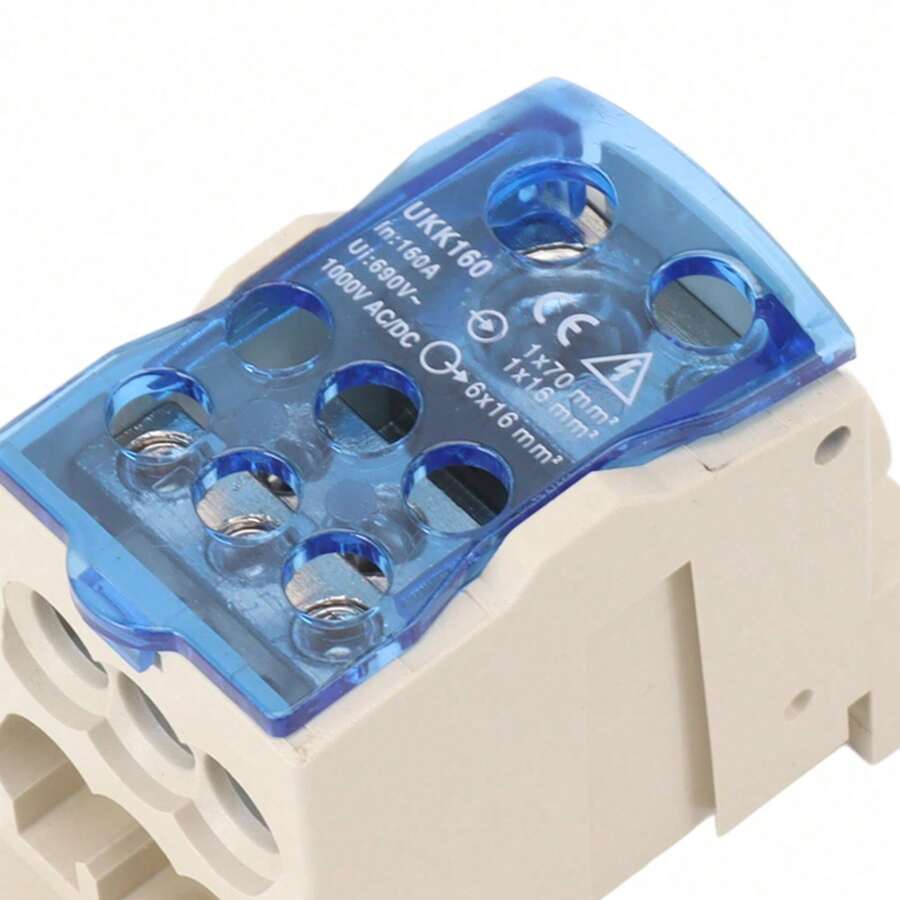 Heavy - Duty DIN Rail Power Junction Box: 1000V, 160A For Electrical ...