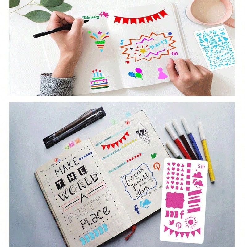 Hollow Drawing Template For Diary, Scrapbooking, Album, Plastic Model ...