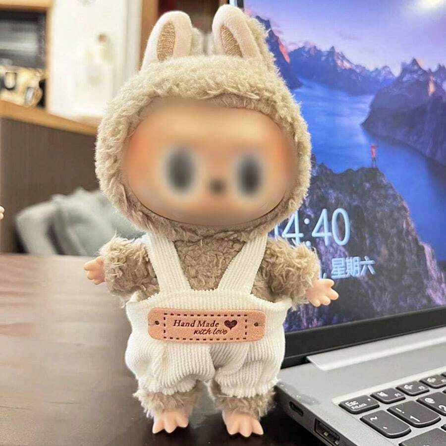 17cm Blind Box Labbu Plush With Heart Strap Pants, 3 Colors Available ...