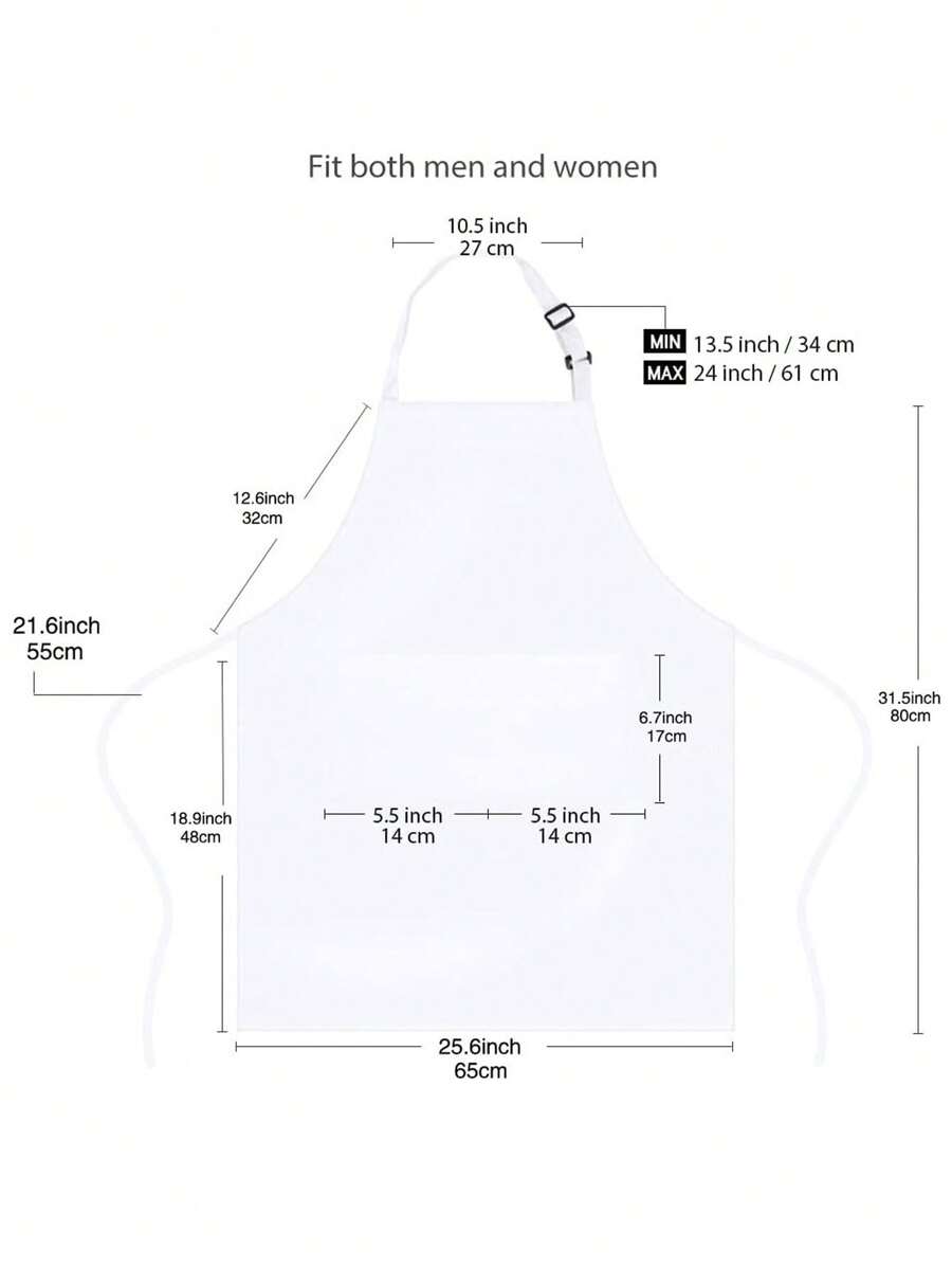 1pc Personalized Logo Apron With Pockets, Custom Text Logo Apron ...