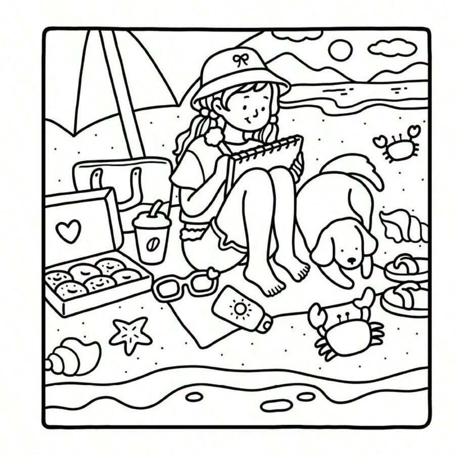 Girl Moments: Coloring Book For Adults And Teens Featuring Cute Cozy ...