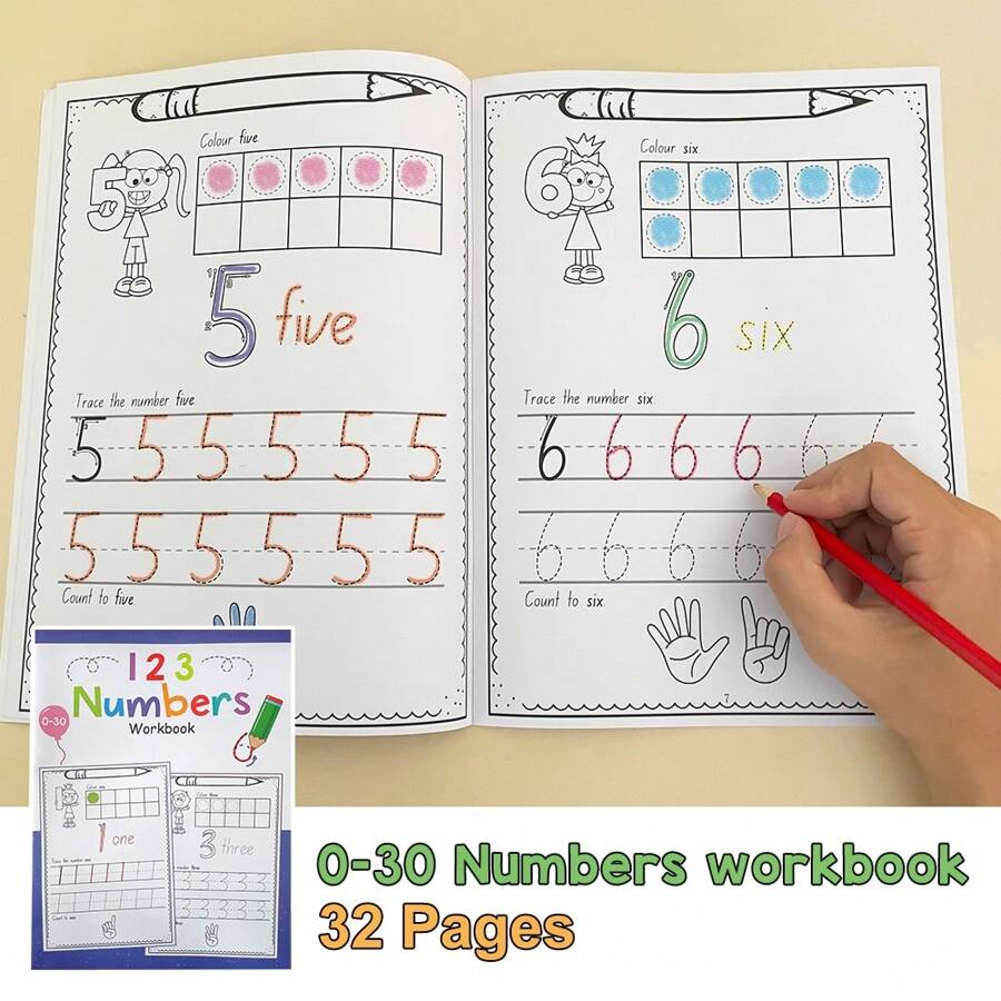 Lachilly 32 Pages Tracing Numbers Workbook For Kids: 123 Early Learning ...