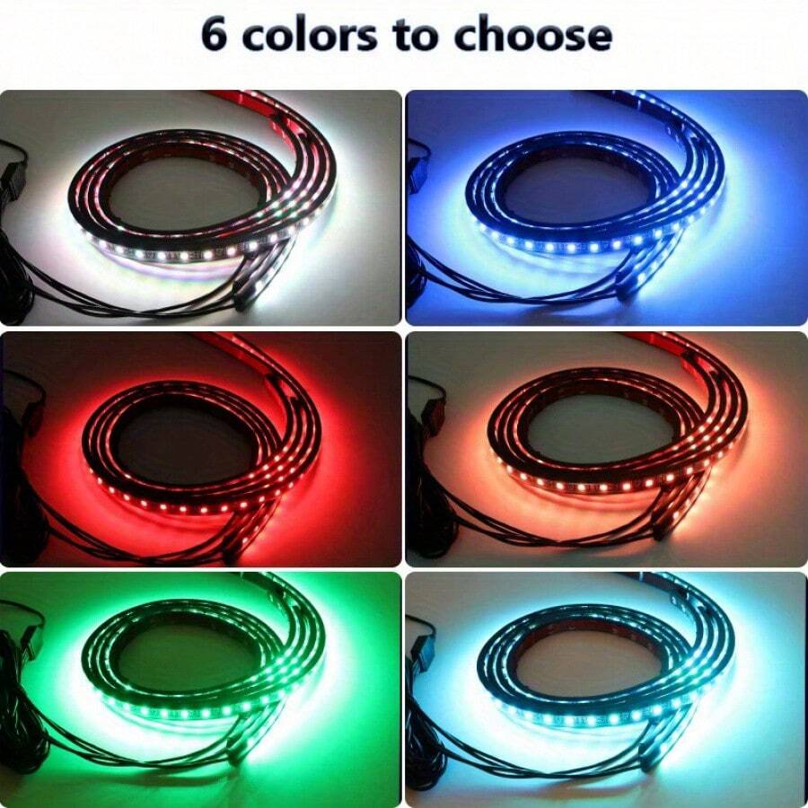 Car Underglow Neon Light Strip, RGB LED Underbody Lights Kit With Sound ...