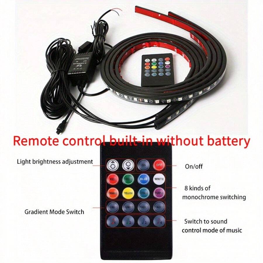 Car Underglow Neon Light Strip, RGB LED Underbody Lights Kit With Sound ...