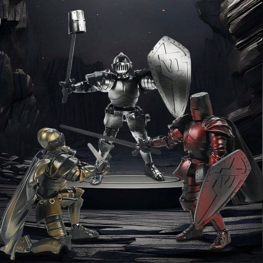 A Set Action Figure Model Medieval Knight - Articulated Puppets With ...