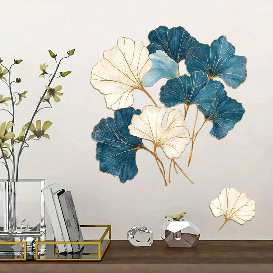 1pc/2pcs Ginkgo Leaf Wall Sticker, Suitable For Decorating Living Room ...