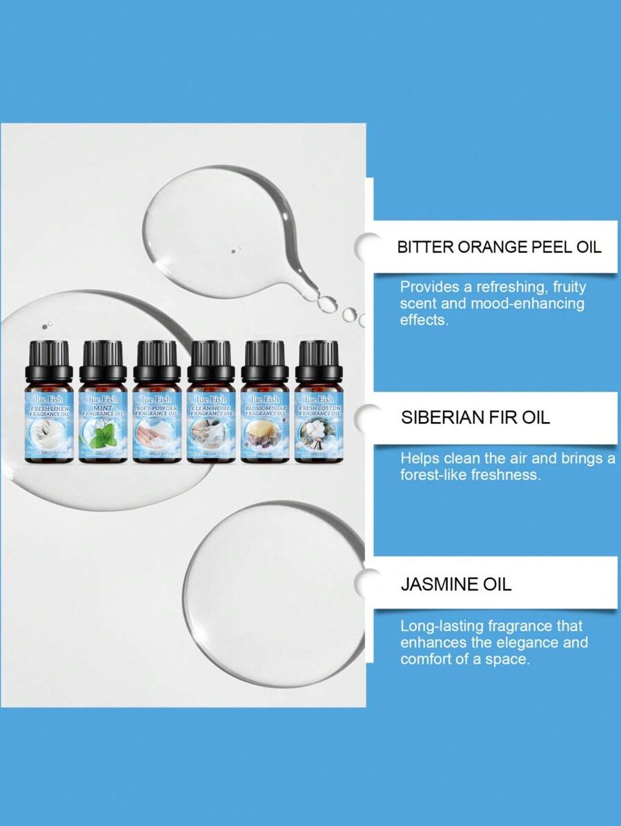 Natural Aroma Essential Oil Set, Refreshing Diffuser Oil Long-Lasting ...