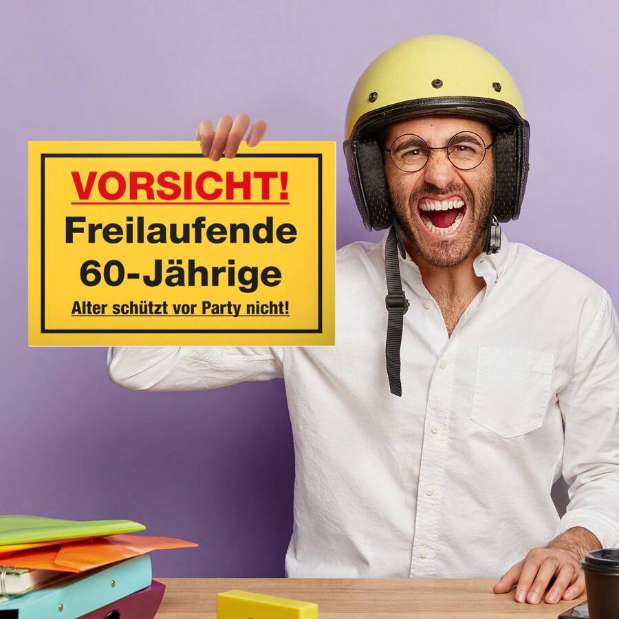 Freilaufende 60 Jährige - Schild 30 X 20 Cm - Geburtstagsdeko ...