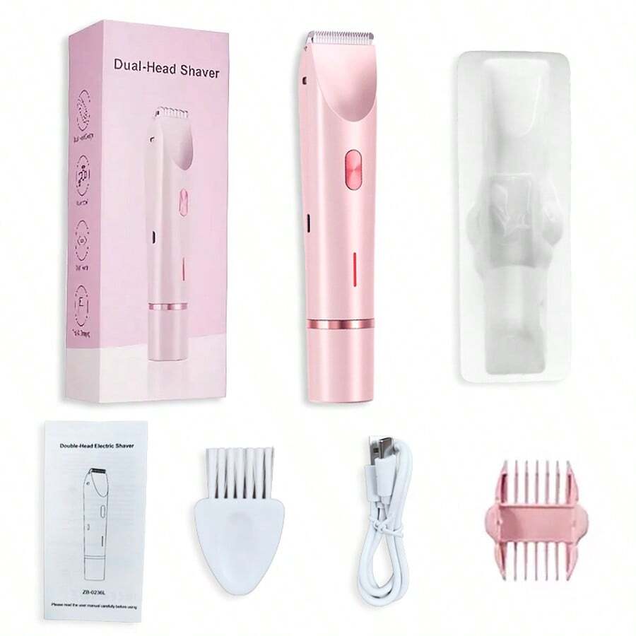 Dual Head Hair Trimmer Women Electric Razors Rechargeable Wet Dry ...