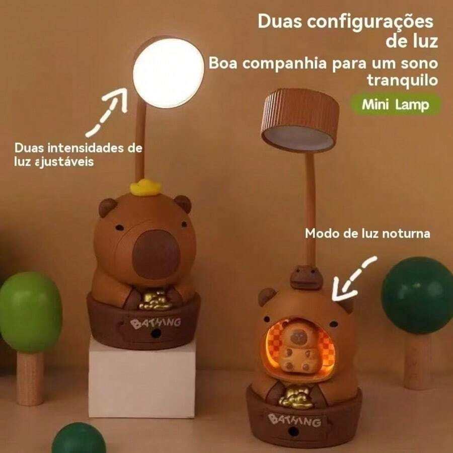 COLORFALLC Capybara Lamp, ABS Eye Protection LED Desk, USB Recharge ...
