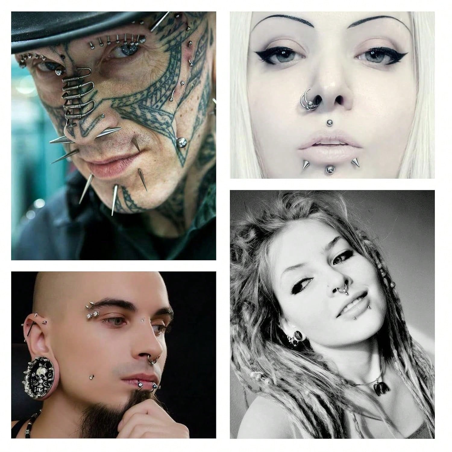 Kit de perforación corporal con agujas de perforación de acero inoxidable surtido de 12G, 14G ...