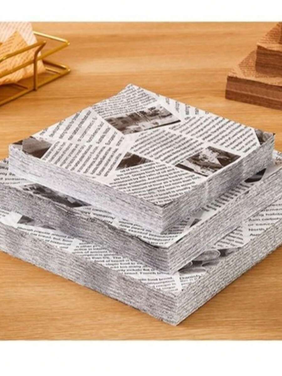 50pcs Fried Food Oil Absorbing Silicone Coated Paper, Hamburger Sheet ...