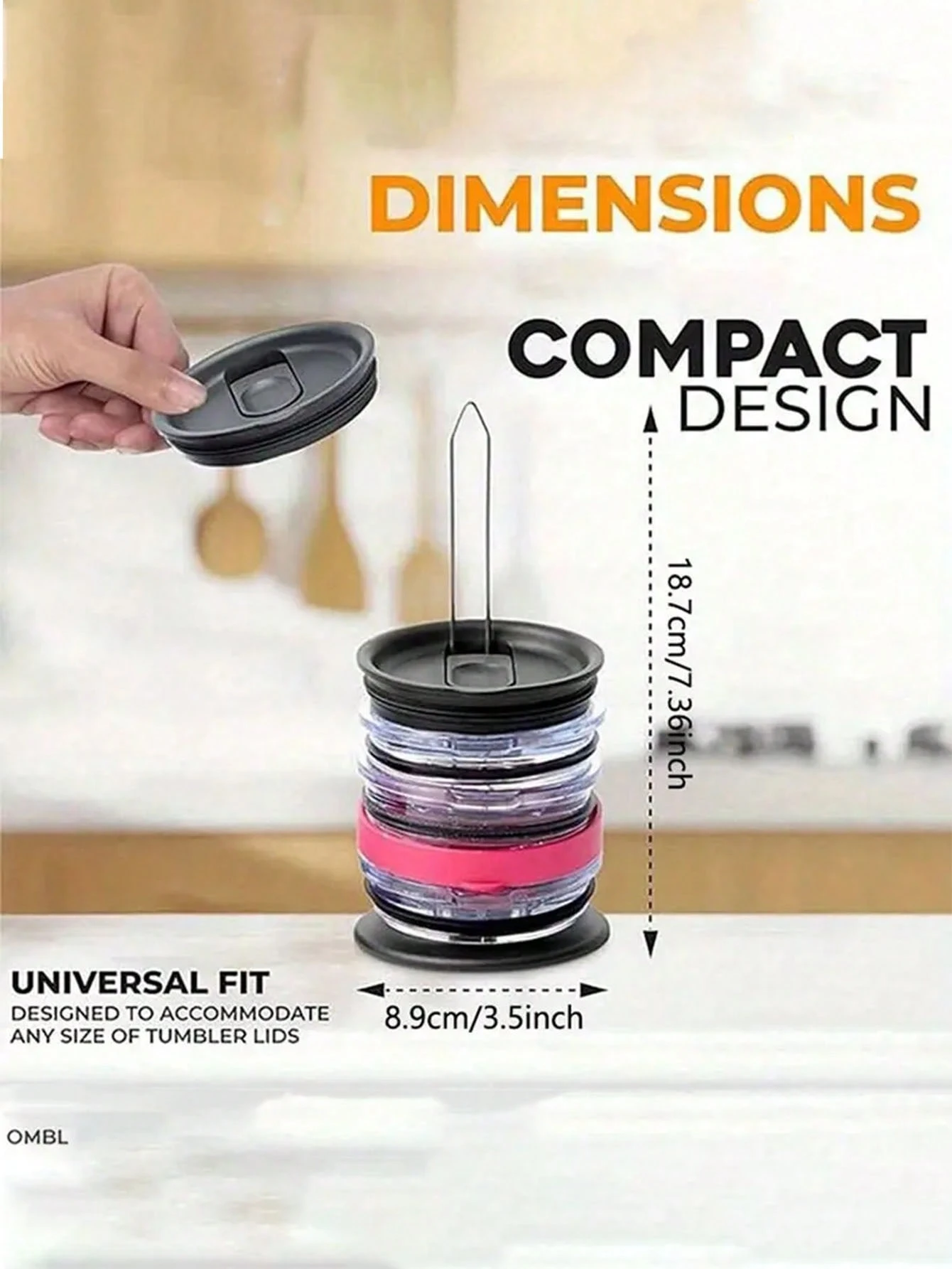 1pc Black Space Saving Kitchen Lid Organizer Rack - No Drill Vertical ...