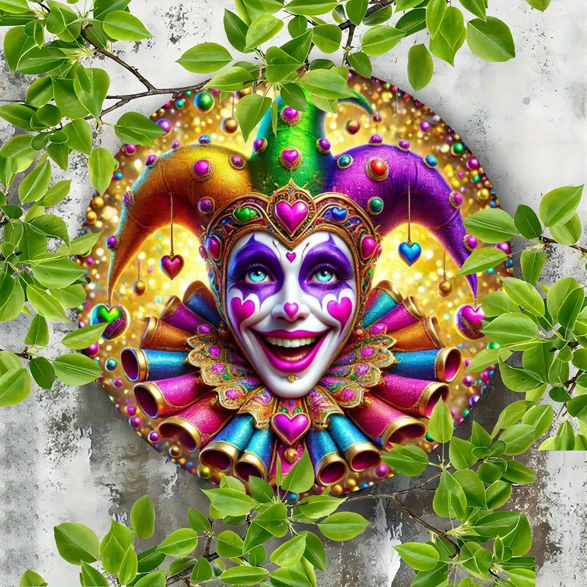 1pc Carnival Jester Theme Round Thickened Sign, 19.81x19.81 Cm, Indoor ...