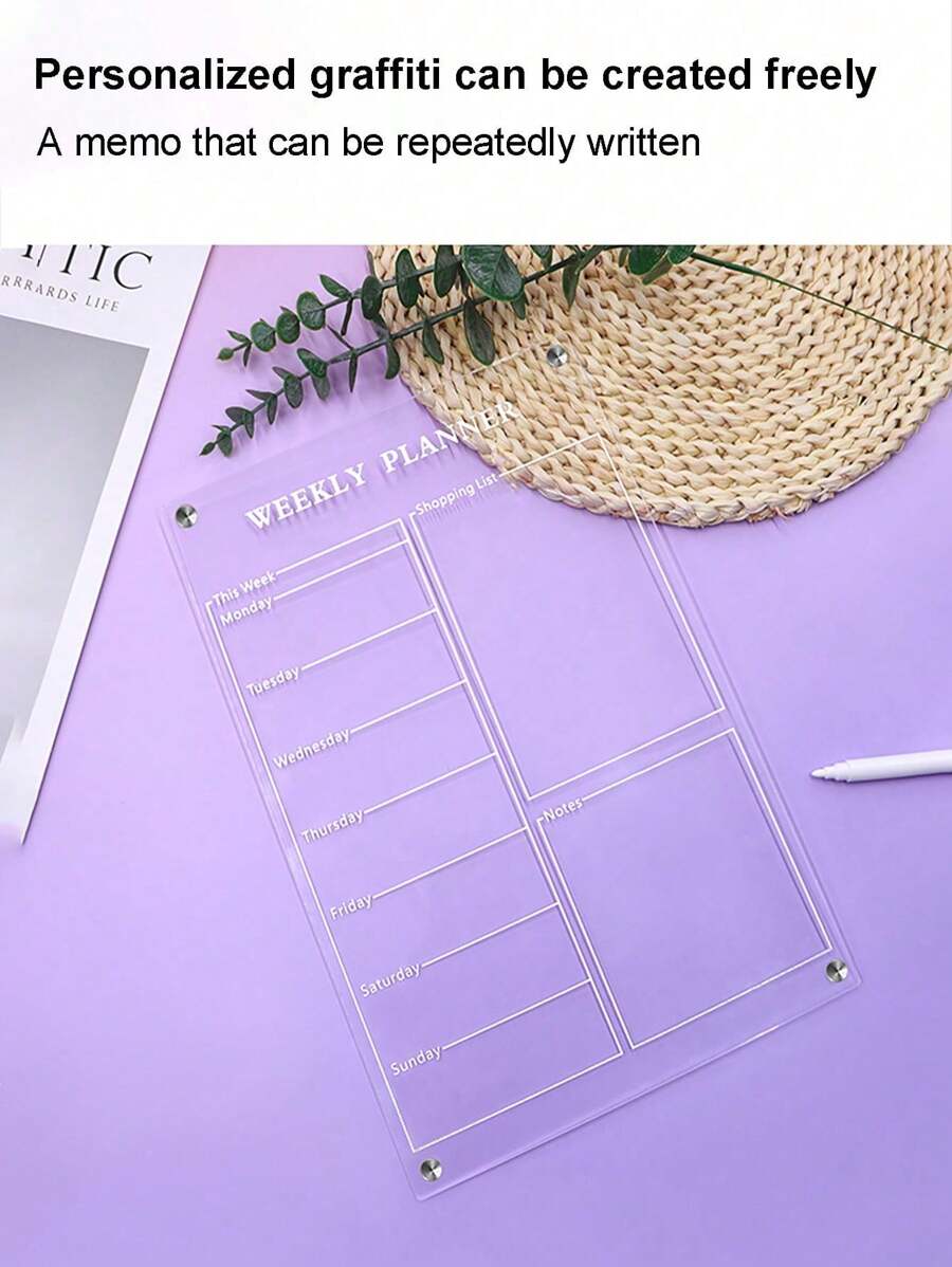 Magnetic Acrylic Memo Board Message Board Schedule Planner Erasable ...