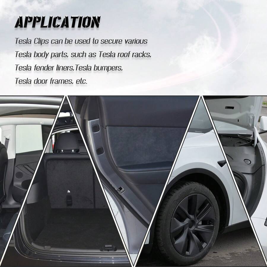 70 pièces Clips Tesla, Attaches-rapides de pare-chocs Tesla, Rivets de ...