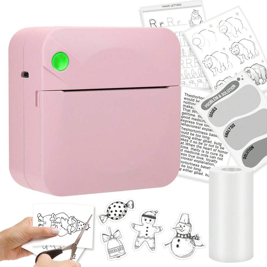 Mini Thermal Sticker Printer Portable Inkless Printer For Instant ...
