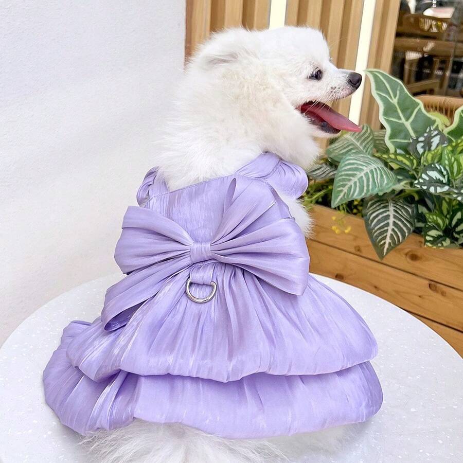 1pc Spring & Summer Pet Wedding Dress Gown Clothes For Dogs Cats ...