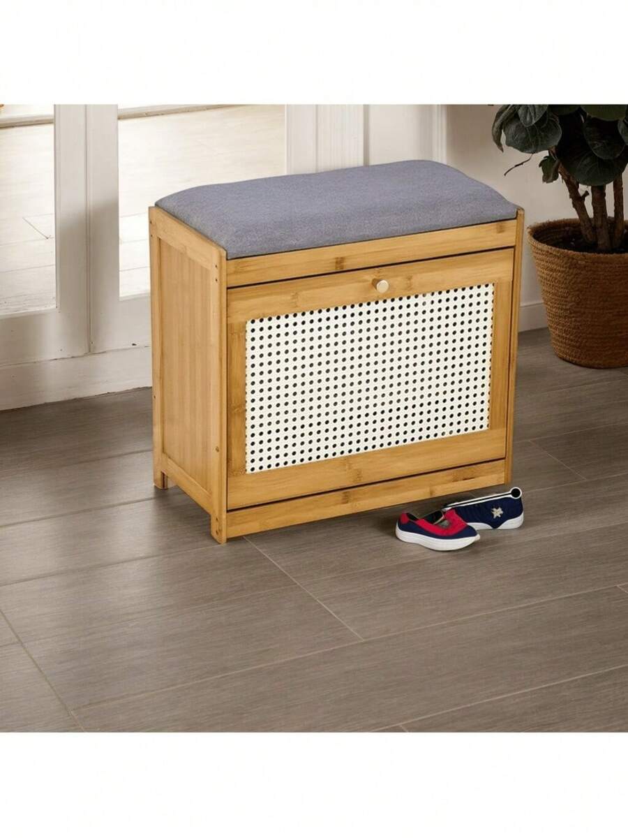 Bamboo Shoes Rack With Integrated Seat-Multi-Layer Entrance Storage ...