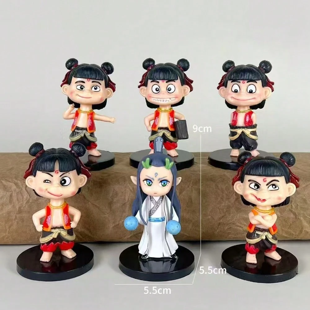 Nezha Hand-Made Blind Box 6 Sets Of Nezha Ao Bing Movie Model Cake ...