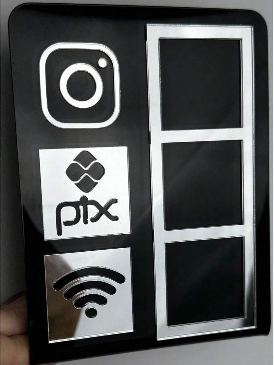 Placa Pix Acrilico 3 Em 1 Insta Wi-fi Qr Code Loja Estabelecimento Escritório | SHEIN Brasil