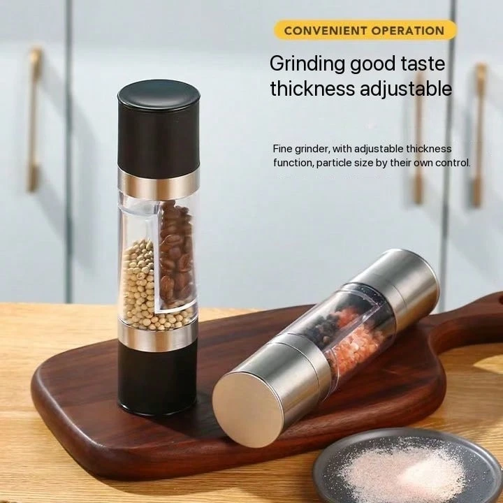 Stainless Steel Manual Pepper Grinder, Portable Kitchen Seasoning Mill ...