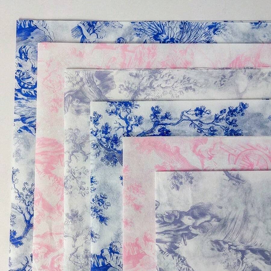 5/10pcs French Pattern Semi-Transparent Ultra- Sheer Paper Gift ...