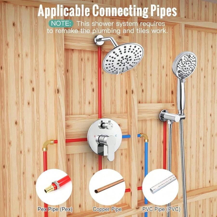 Shower Faucet - 8 Inch Multifunctional High Pressure Shower Head System ...