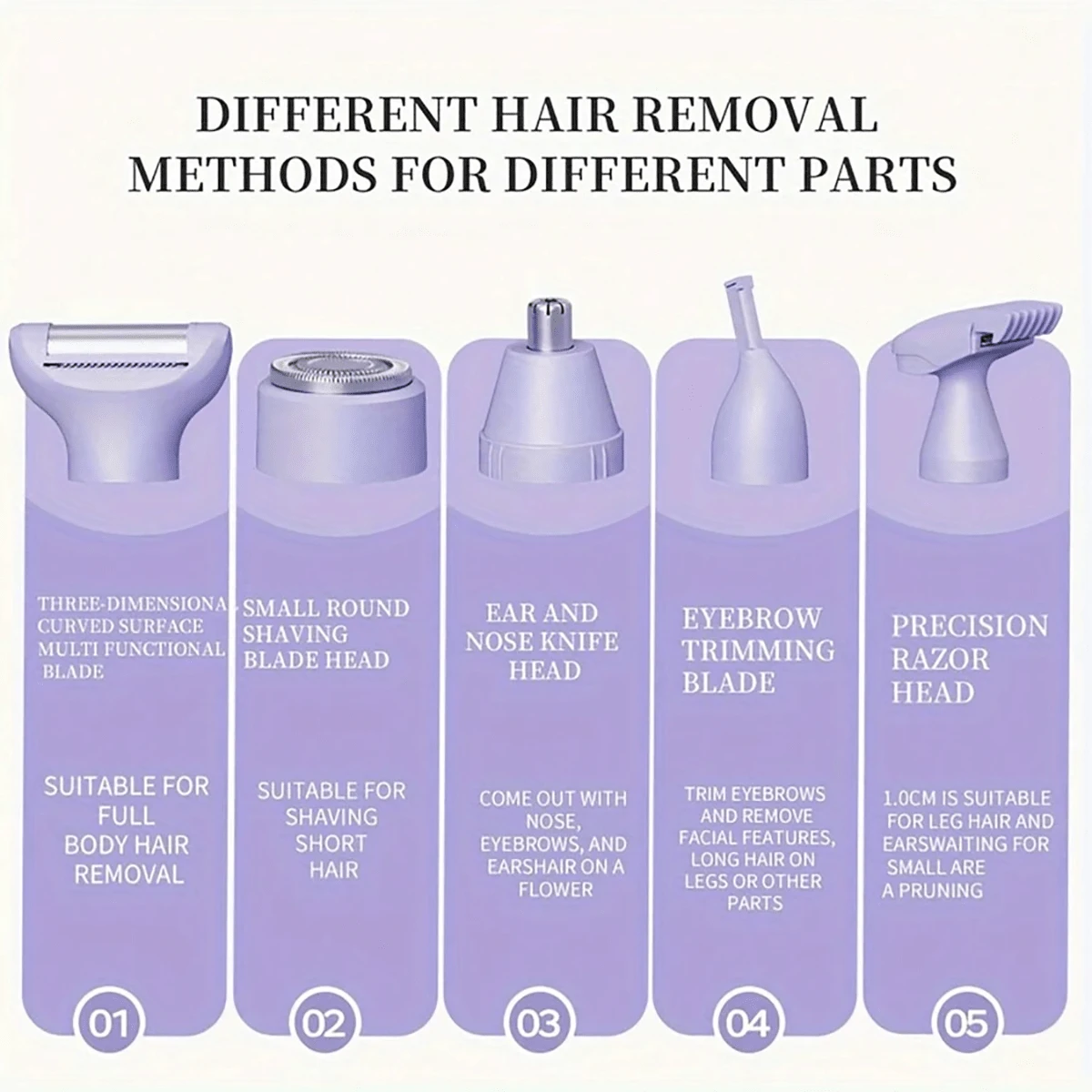 Five In One Multifunctional Shaver, Private Pubic Hair, Armpit Hair ...