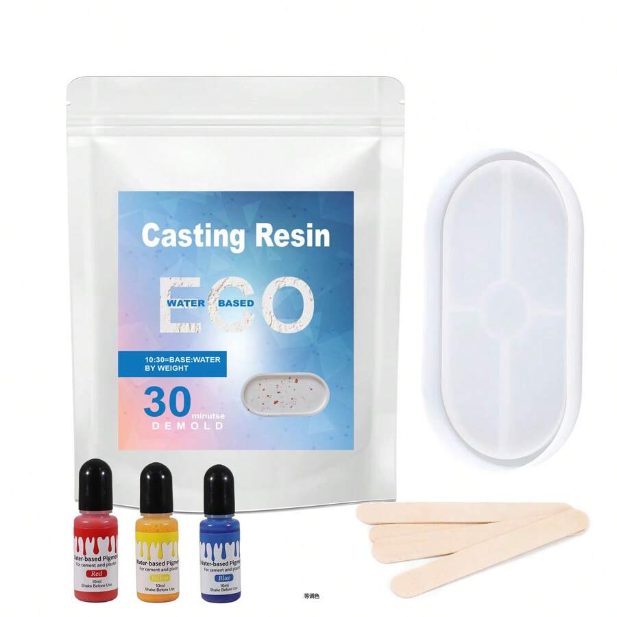 500g Resin Casting Powders Kit With Coaster Mold Pigment Water ...